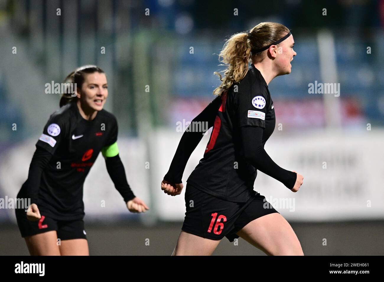 Mlada Boleslav, Czech Republic. 25th Jan, 2024. Signe Gaupset of Brann ...