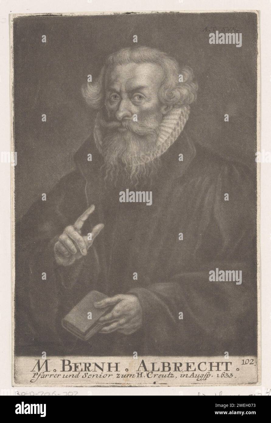 Portrait of Bernhard Albrecht at the age of 65, Anonymous, 1642 - 1699 ...