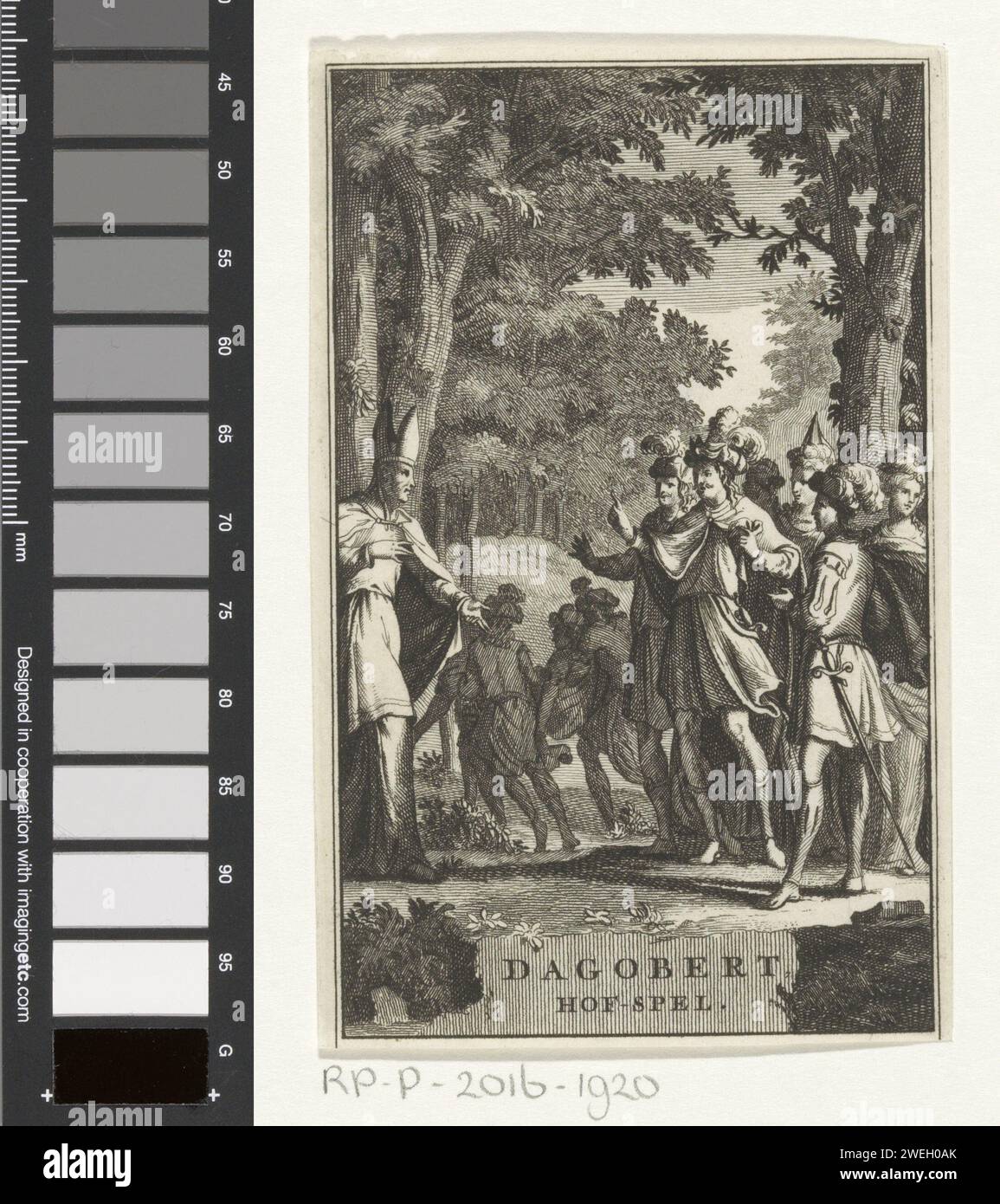 King Dagobert for Bishop Amandus, Anonymous, 1714 print King Dagobert ...