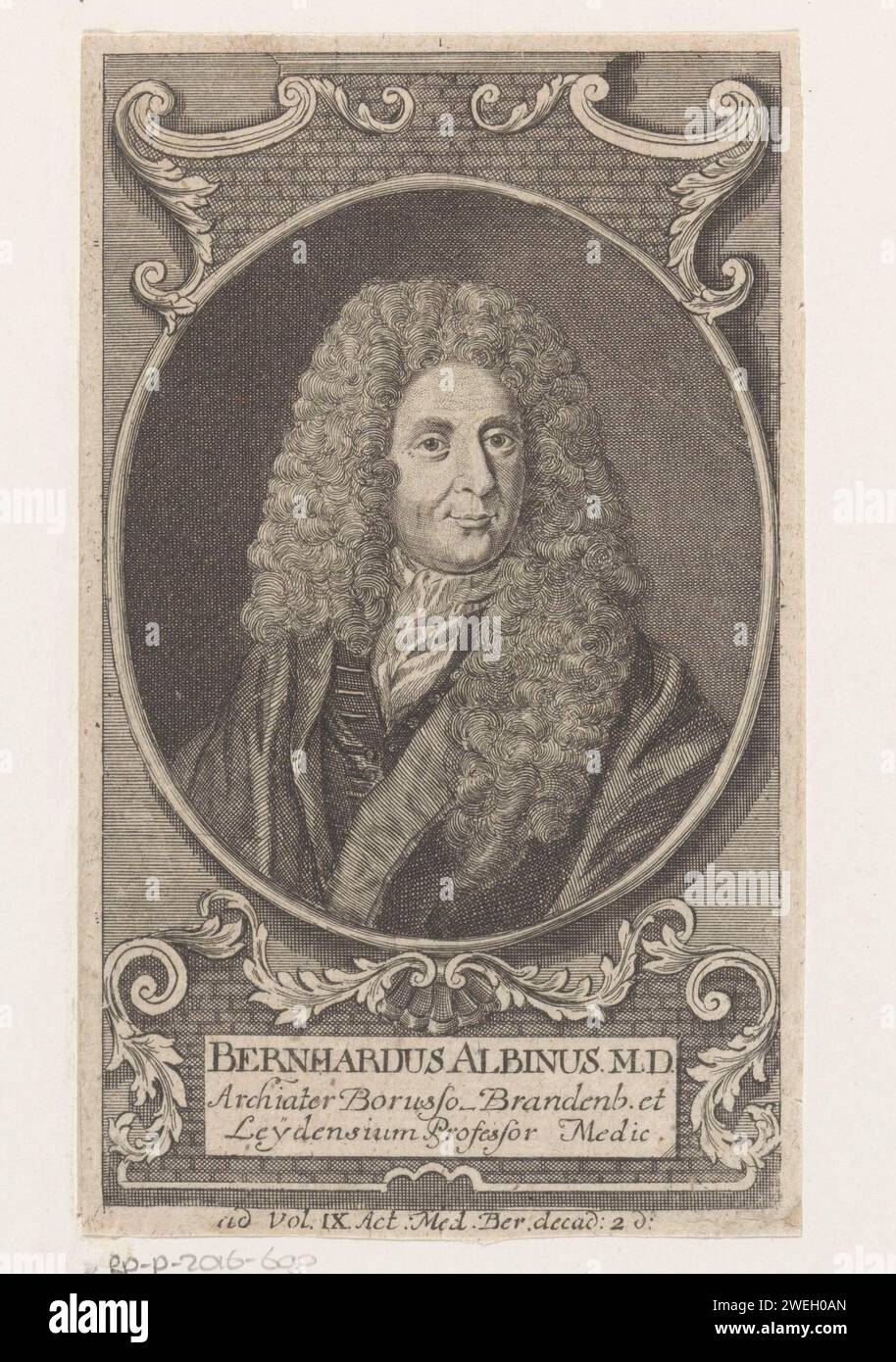 Portret van Bernhard Albinus-Weiss, anonymous, 1700 - 1799 print ...