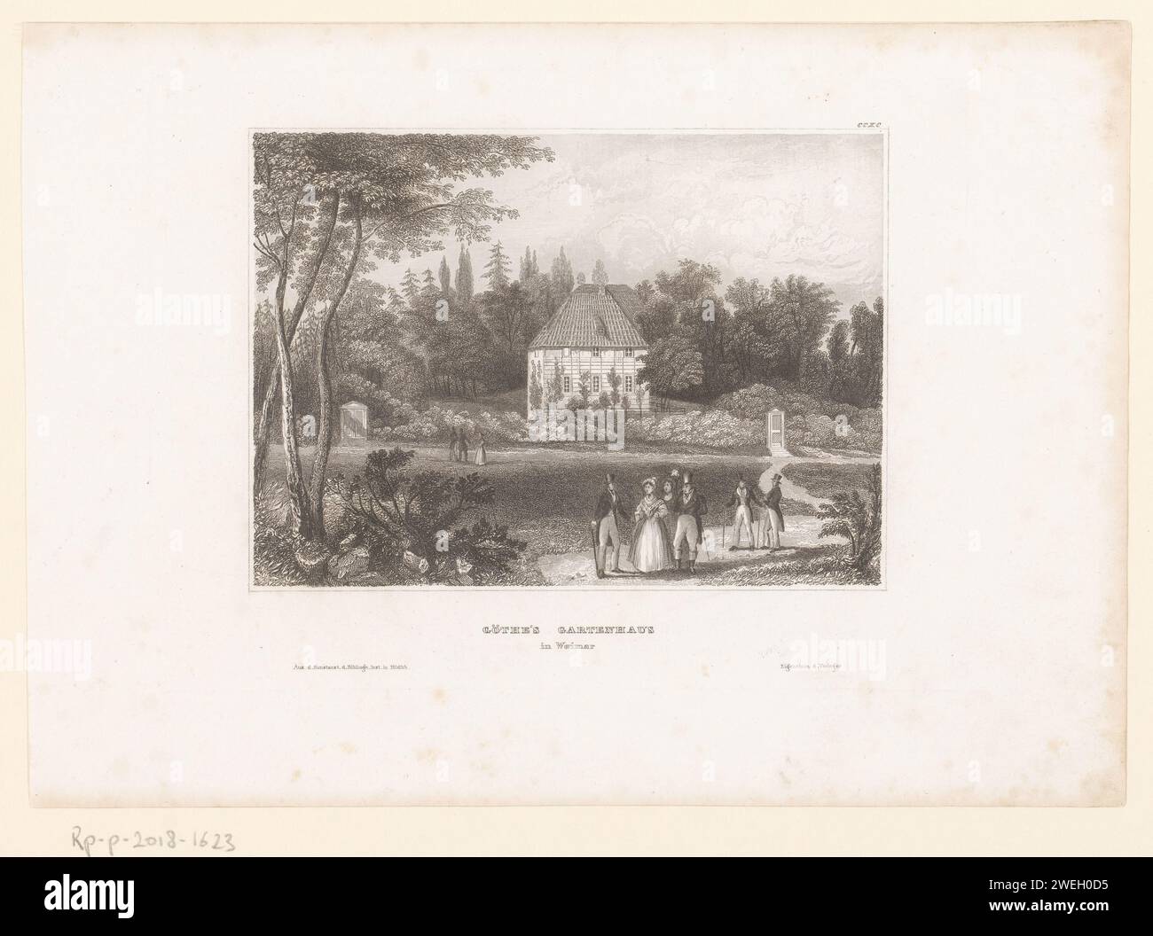 Teled op Goethe's garden house, Te Weimar, Anonymous, 1828 - 1874 print ...