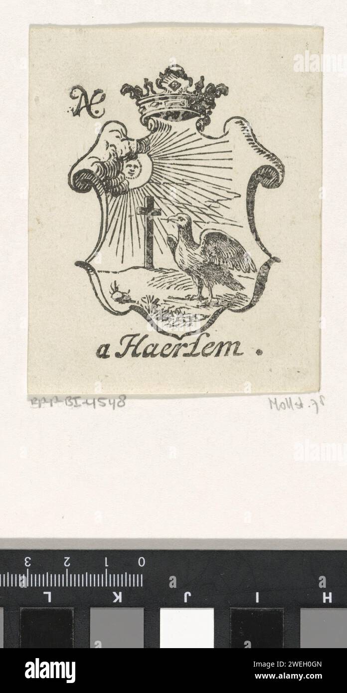 Trade label with an eagle, a cross and the sun, Isaac Vincentz. van der ...
