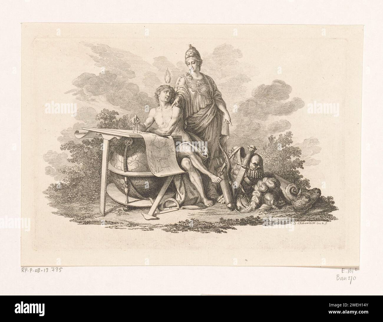 Minerva teaches the military genius, Daniel Nikolaus Chodowiecki, 1776 ...