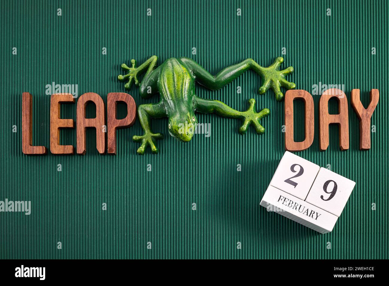 Happy Leap Day on 29 February with Jumping Frog Stock Photo - Alamy