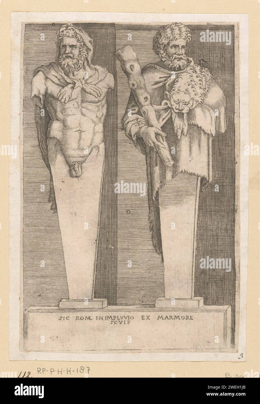 Two Hermen of Hercules, Master of the Dice (Possibly), After Agostino ...