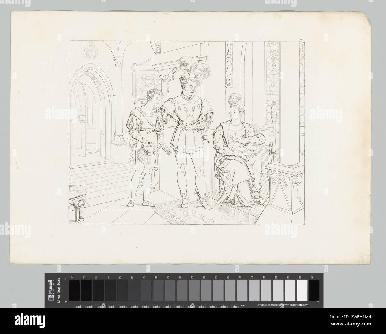 Young man is introduced by an older man to a young man with child ...