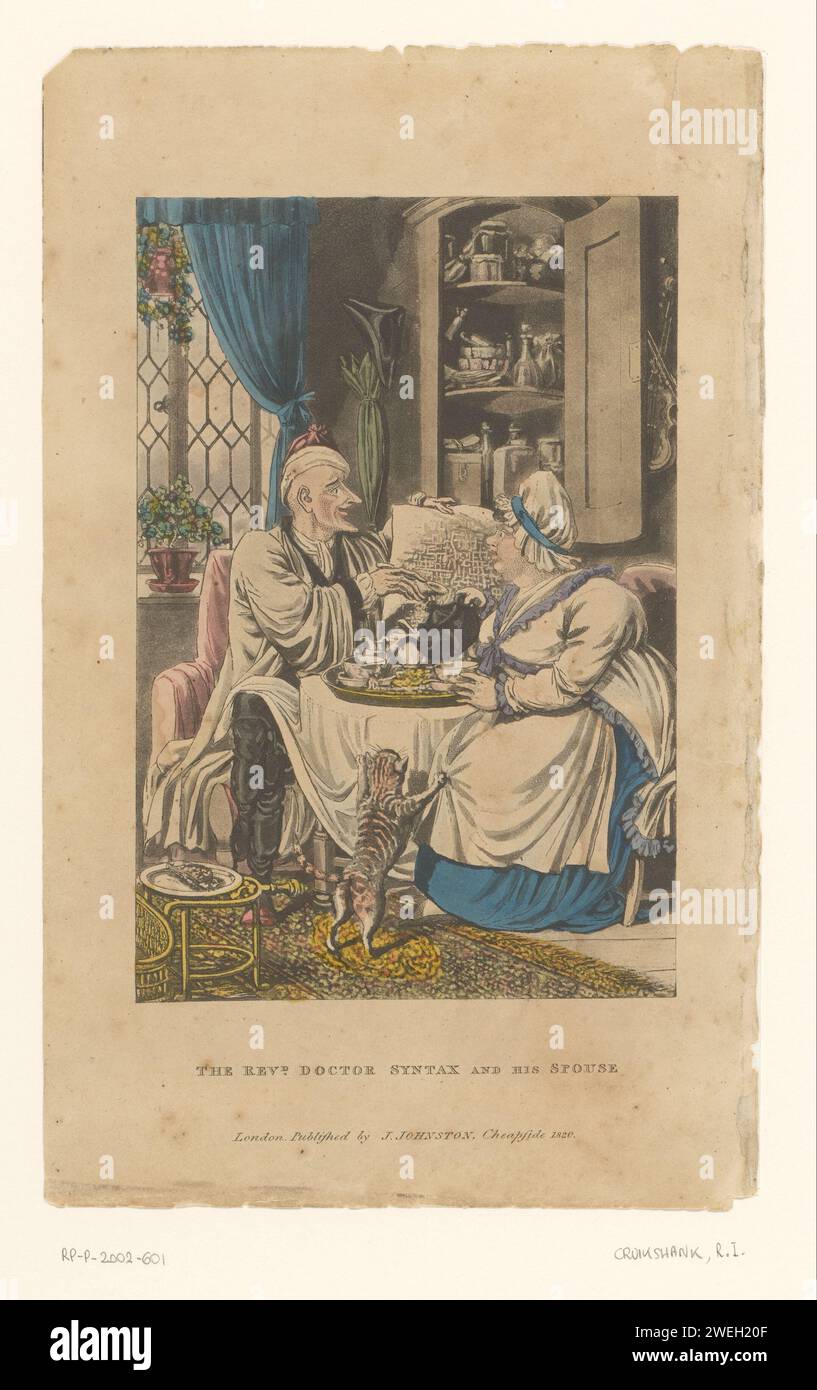 Doctor Syntax and his wife to tea, Robert Isaac Cuikshank (Possibly ...