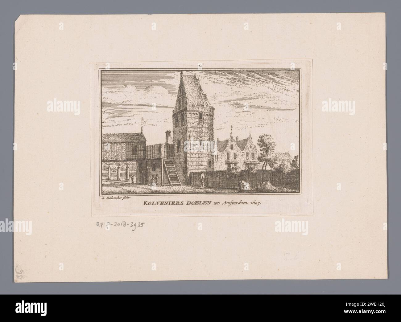 View of the Kloveniersdoelen in Amsterdam, 1607, Abraham Rademaker, c ...