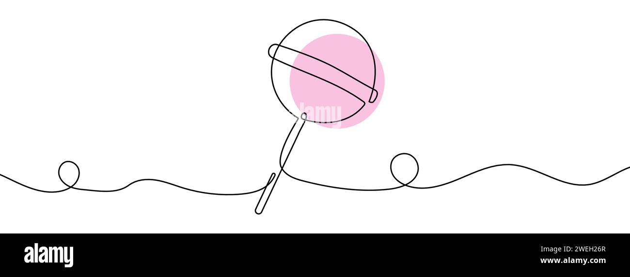 Continuous editable drawing of lollipop. One line drawing background ...