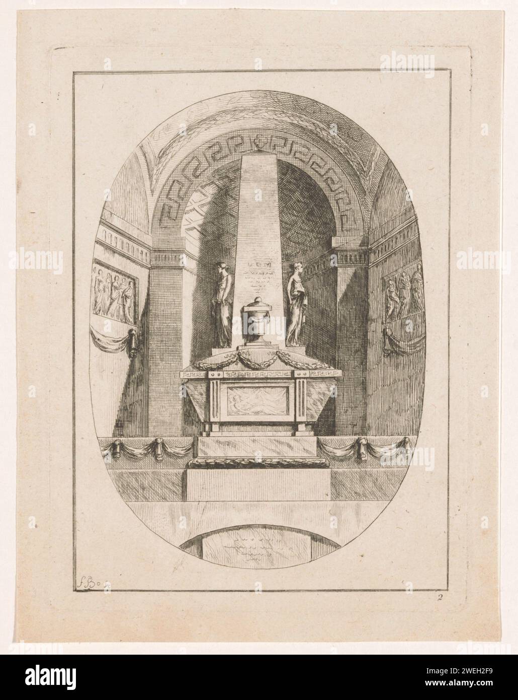 Tomb puts Obelisk, just Nathan François Boucher, 1755 - 1782 print A ...