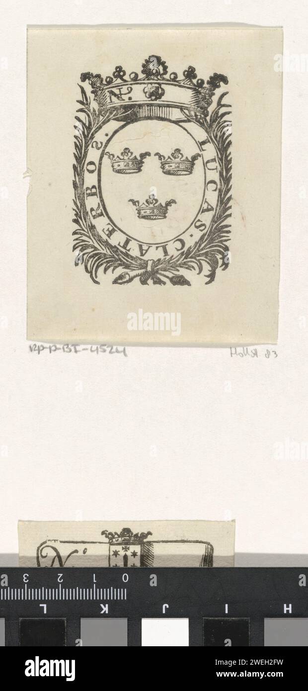 Trade label from Lucas Claterbos, Isaac Vincentsz. van der Vinne, c ...