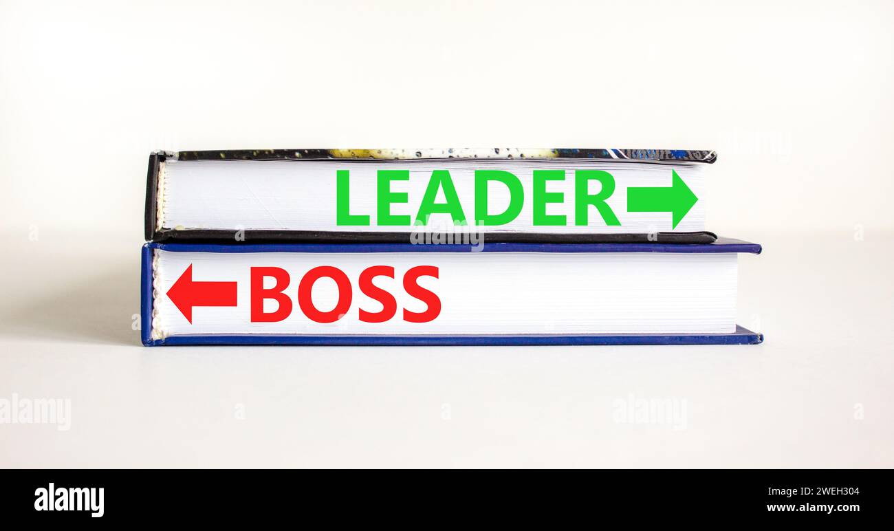 Leader or boss symbol. Concept word Leader or Boss on beautiful books ...