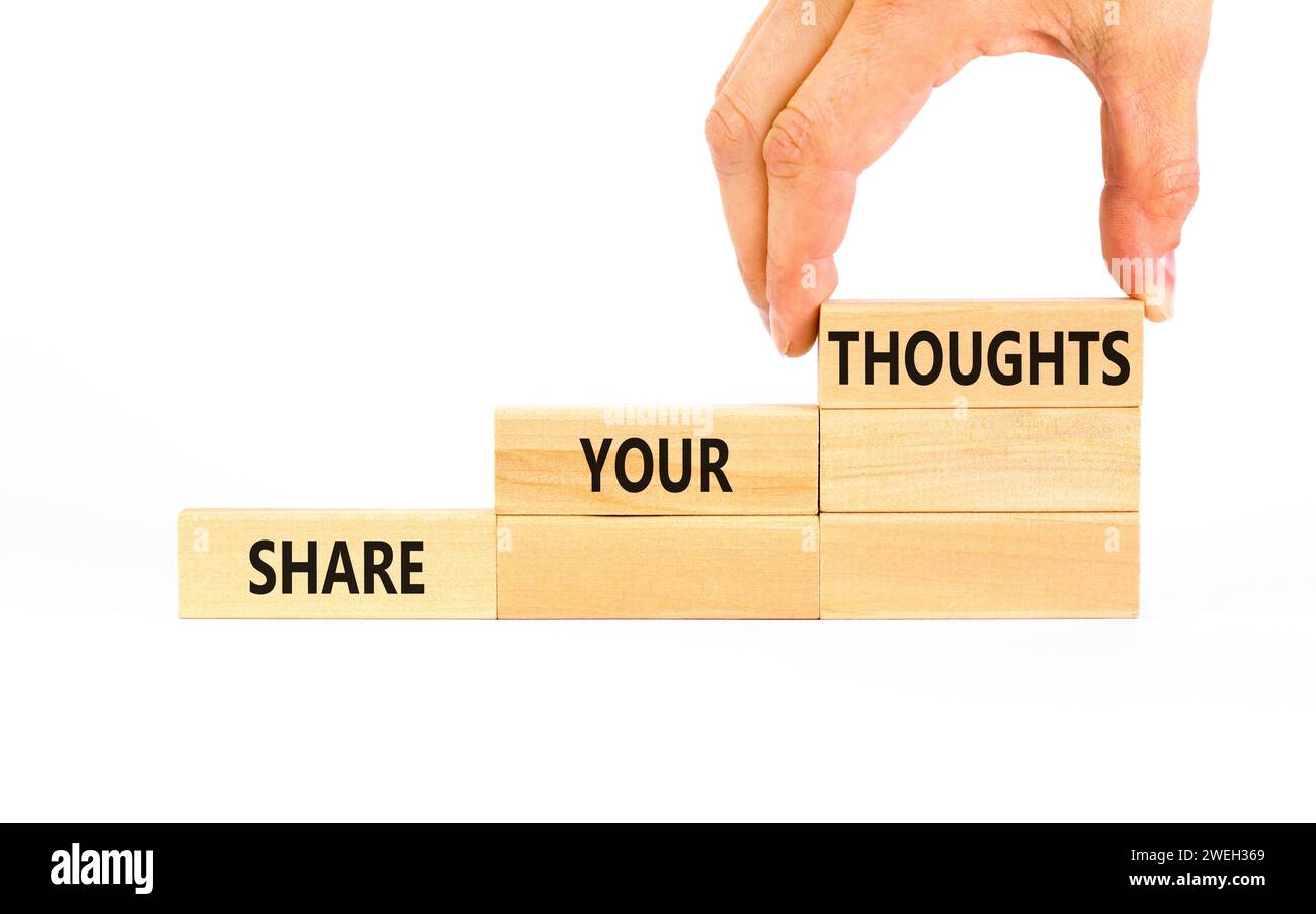 Share your thoughts symbol. Concept words Share your thoughts on ...
