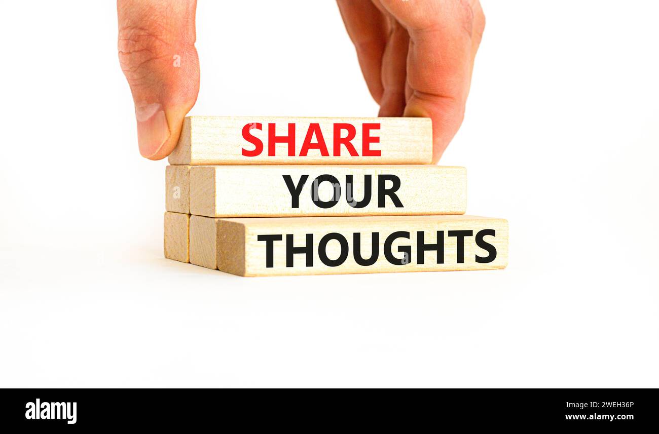 Share your thoughts symbol. Concept words Share your thoughts on ...