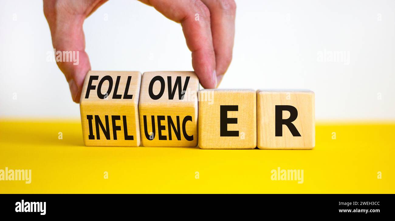 Follower or influencer symbol. Concept words Follower Influencer on ...