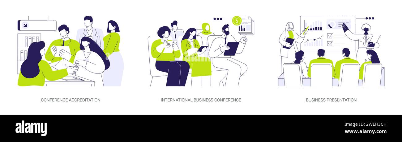 International business conference abstract concept vector illustrations ...
