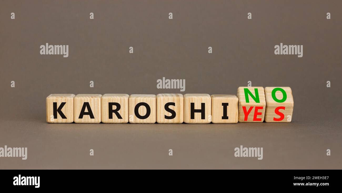 Karoshi yes or no symbol. Concept words Karoshi Yes or No on beautiful ...