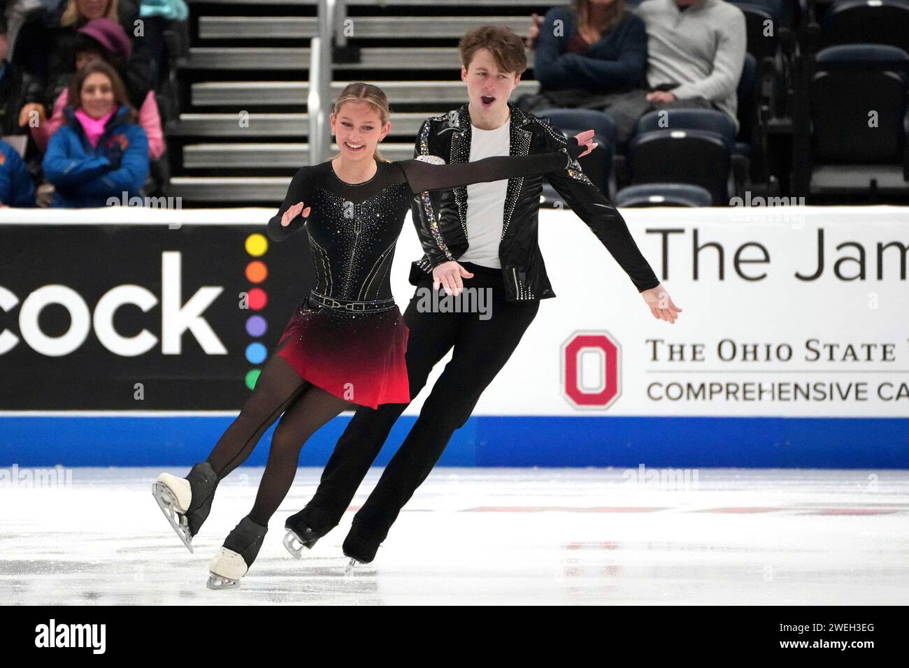 COLUMBUS, OH - JANUARY 25: Ellie Korytek and Timmy Chapman skate during ...