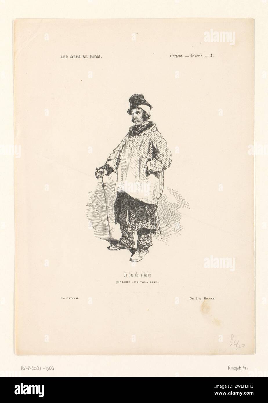 Standing man with hat and walking stick, Georges Rouget, After Paul ...