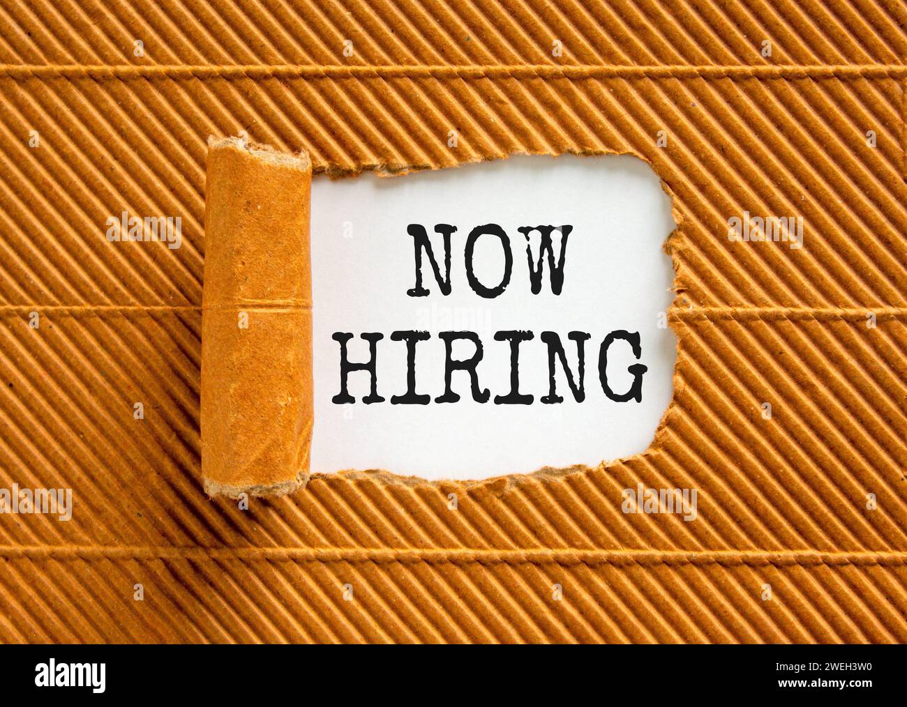 Now hiring symbol. Concept words Now hiring on beautiful white paper ...