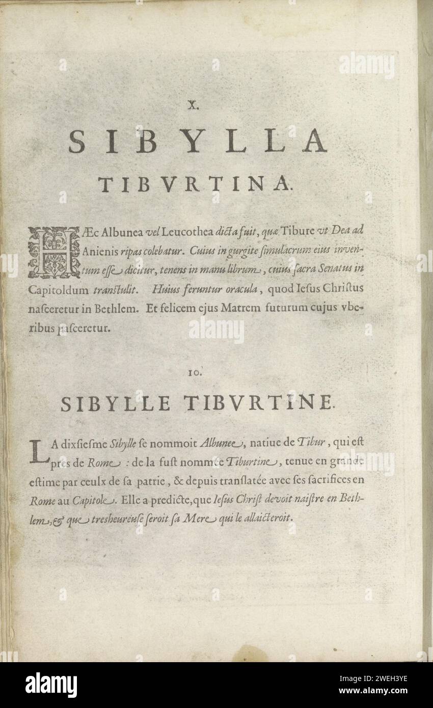 Text sheet at a performance of the Tiburtine Sibille, 1615 text sheet A ...