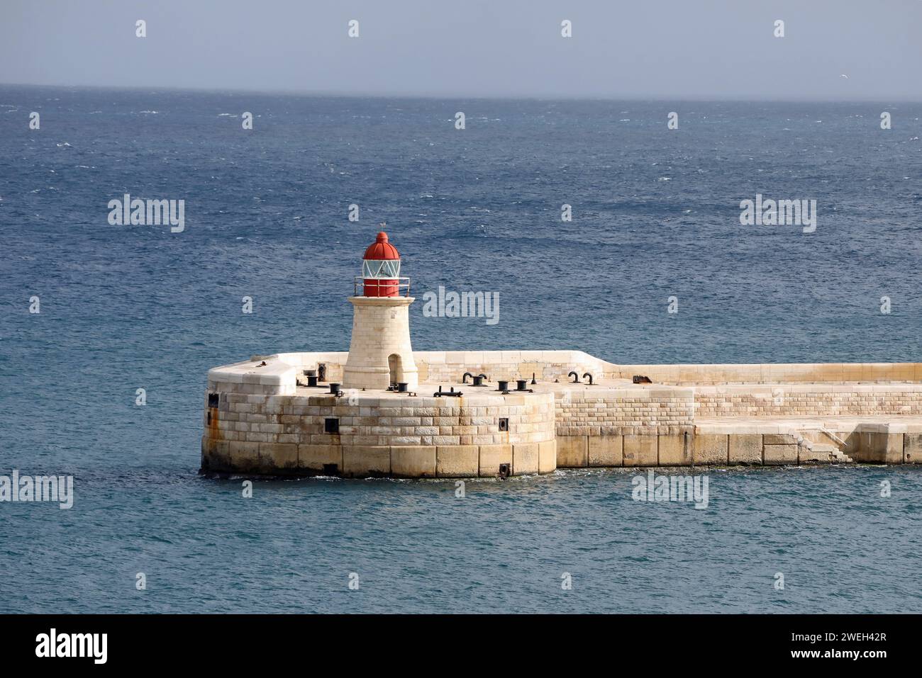 Ricasoli Lighthouse at Valletta in Malta Stock Photo - Alamy