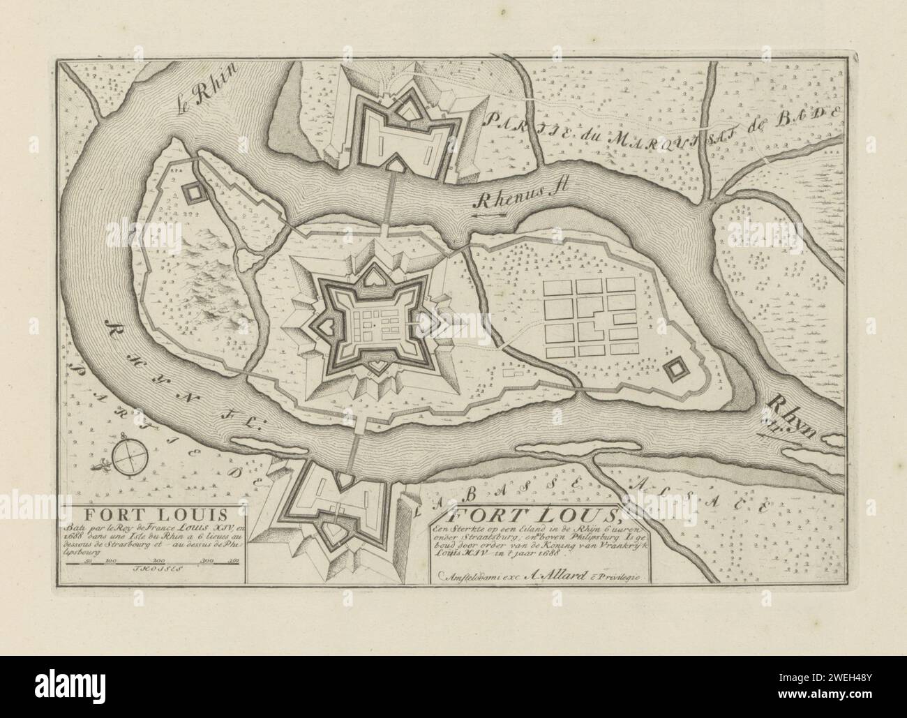 Map of Fort Louis, 1701 - 1733 print Map of Fort Louis, built by the ...