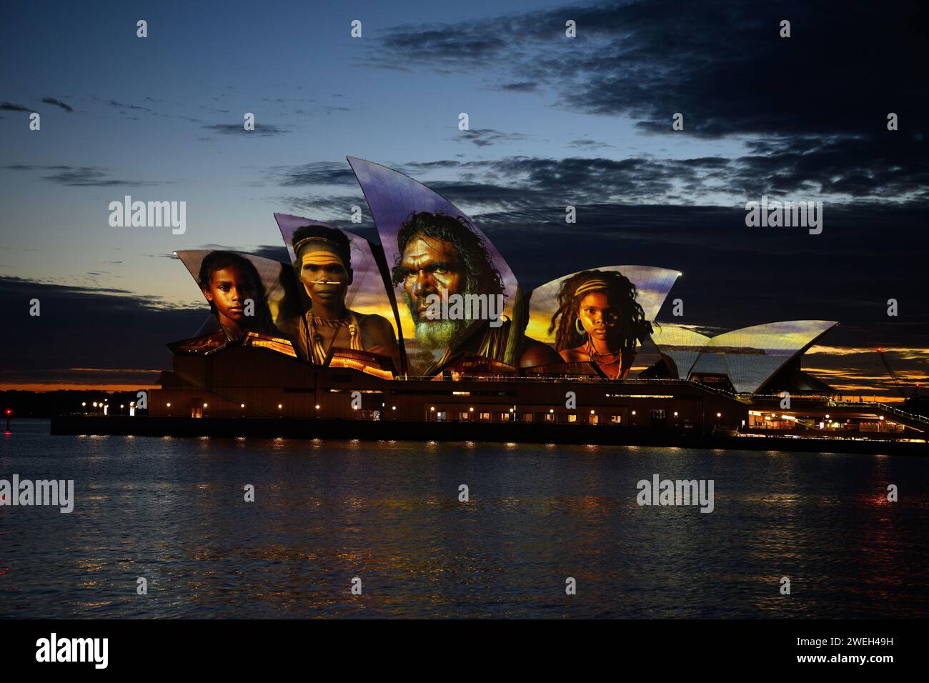 Sydney, Australia. 26th Jan, 2024. The sails of the Sydney Opera House ...