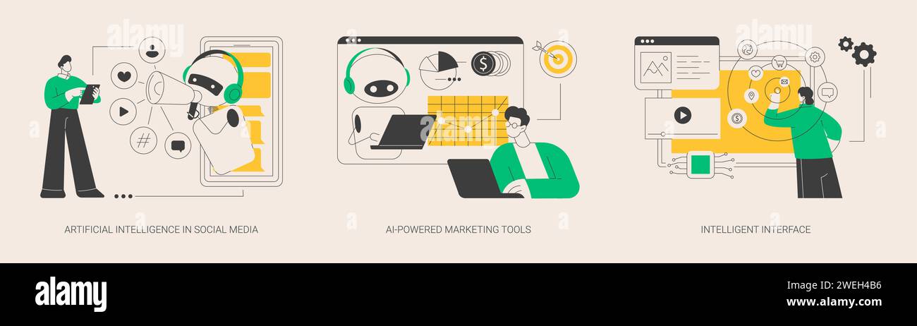 Automated Algorithm Abstract Concept Vector Illustrations Stock Vector