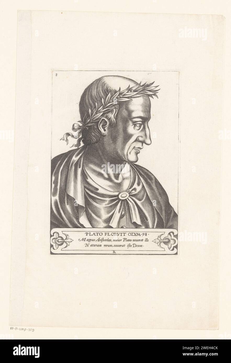 Portrait of Plato, 1566 print paper engraving historical persons. male ...