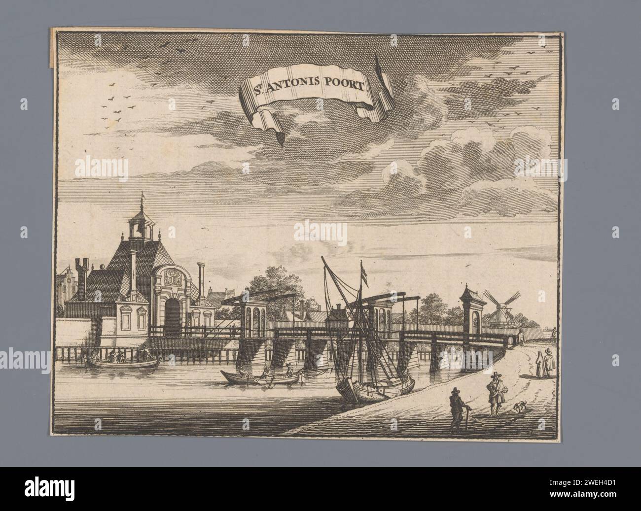 View of the Second Sint-Antoniepoort in Amsterdam, Anonymous, 1693 ...