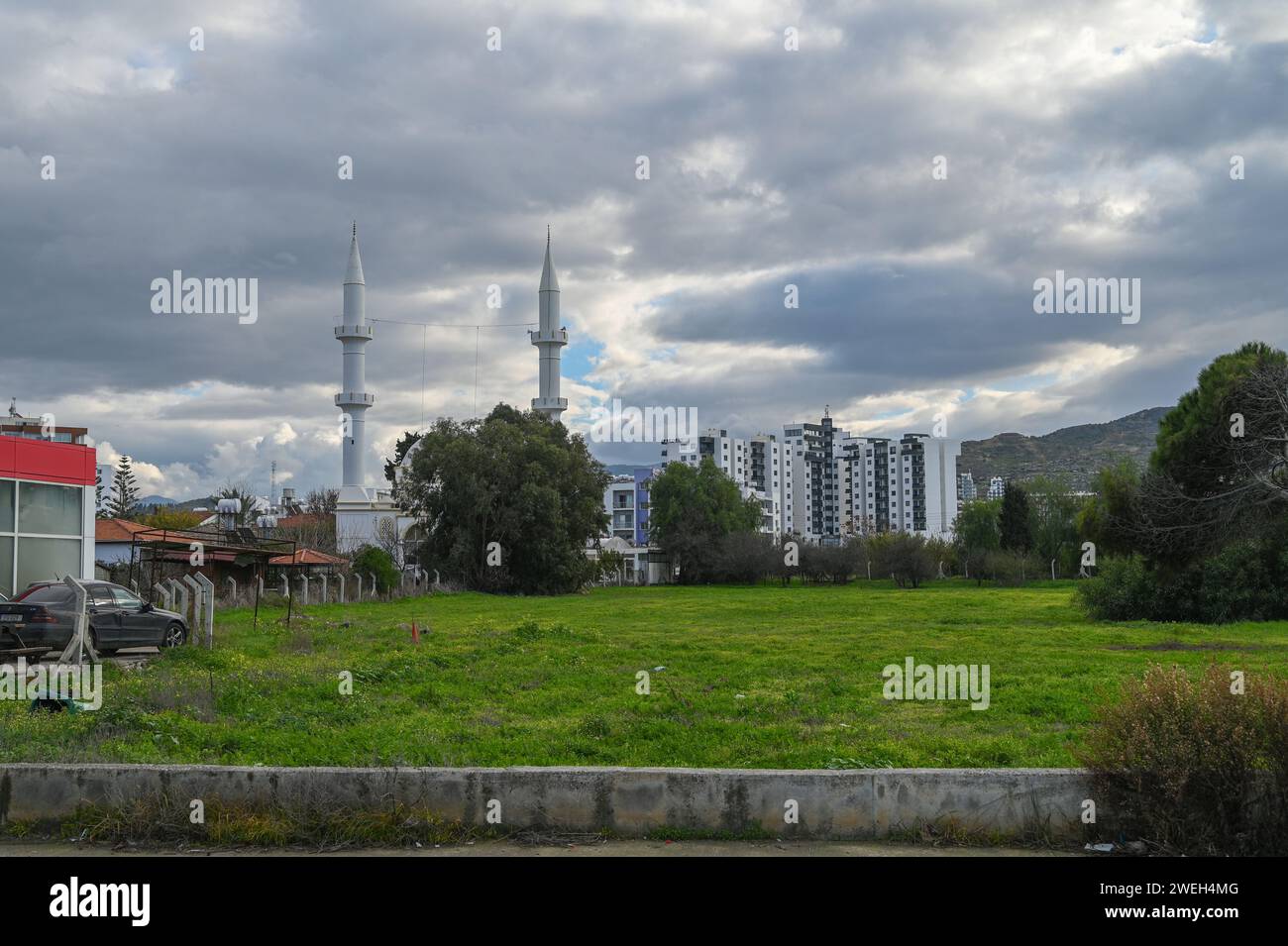 mosque in a small town in Cyprus 1 Stock Photo - Alamy
