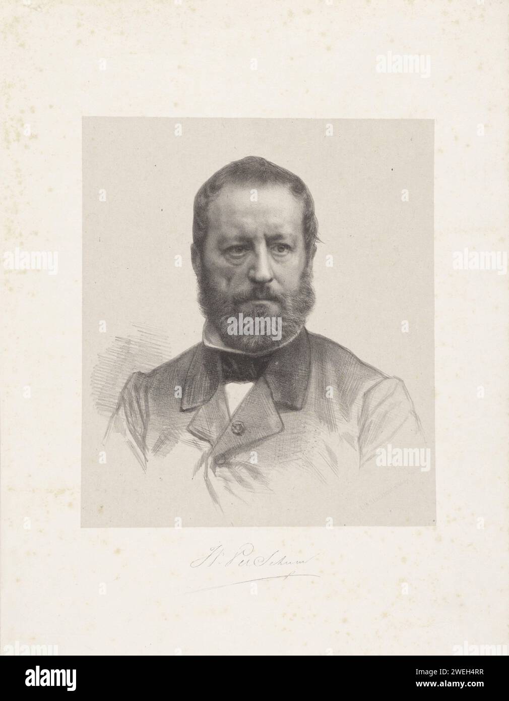Portrait of artist Wouter Verschuur, August Allebé, 1874 - 1875 print ...