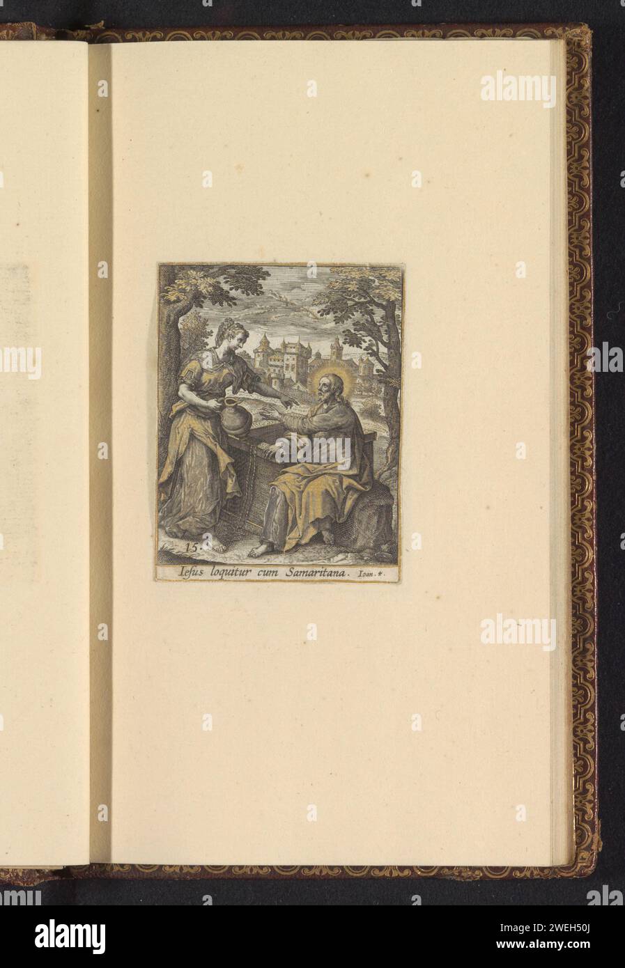 Christ and the Samaritan woman, Adriaen Collaert, after Jan-Baptist Barbé, After Maerten de Vos ...