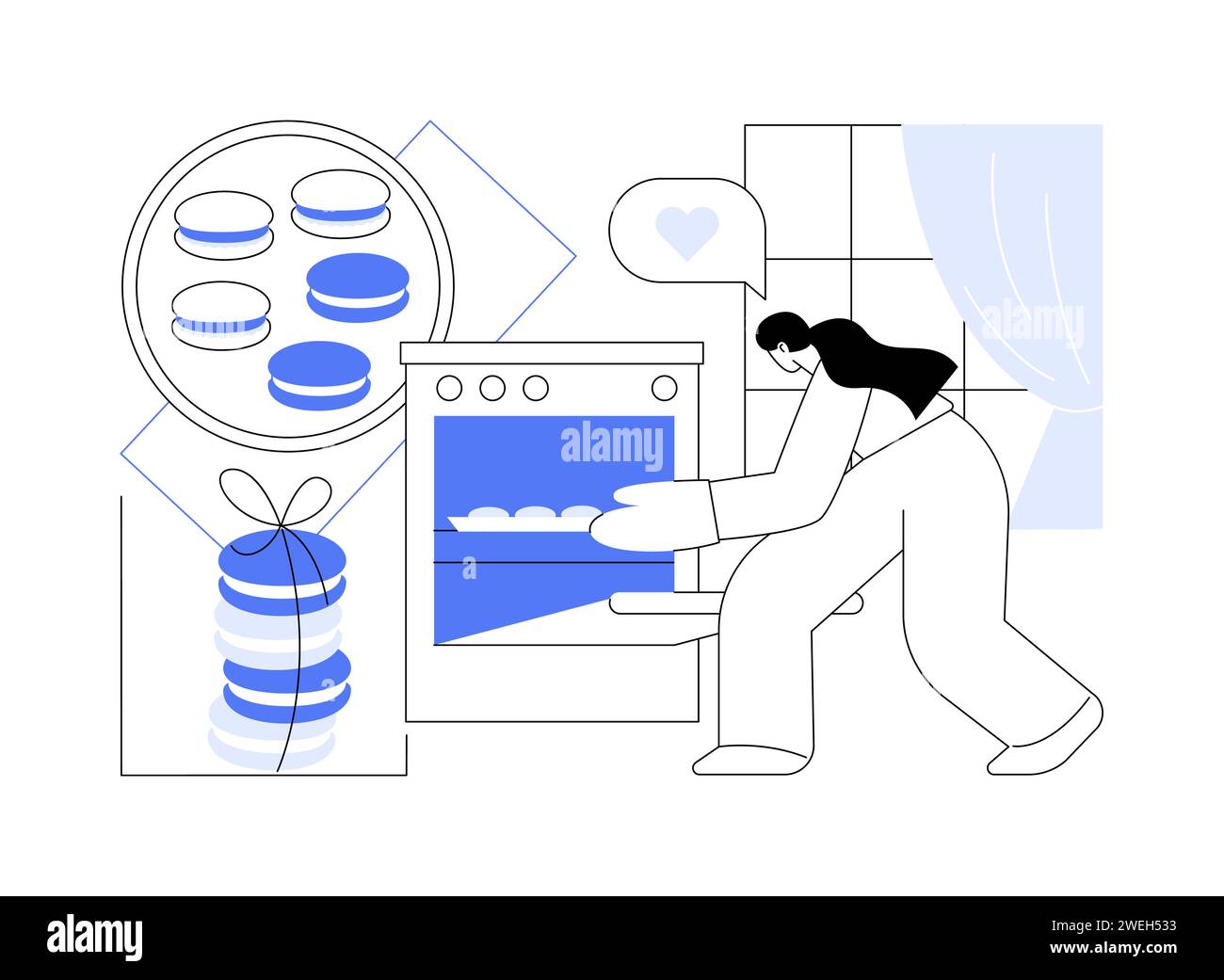Homemade macarons isolated cartoon vector illustrations Stock Vector ...