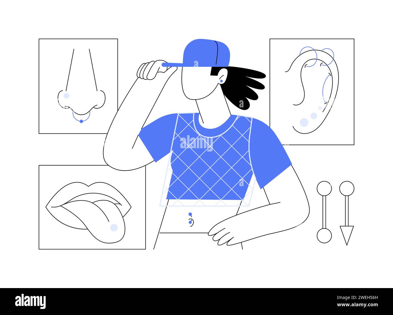 Piercing isolated cartoon vector illustrations Stock Vector Image & Art - Alamy