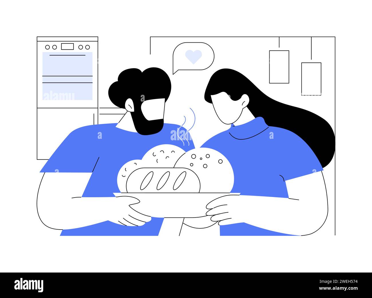 Homemade bread isolated cartoon vector illustrations Stock Vector Image ...