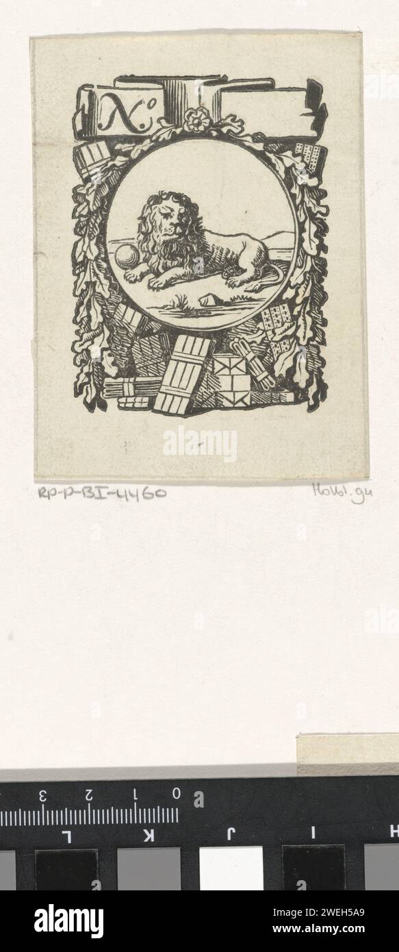 Trade label with a lion, Isaac Vincentsz. van der Vinne, c. 1681 - 1740 ...