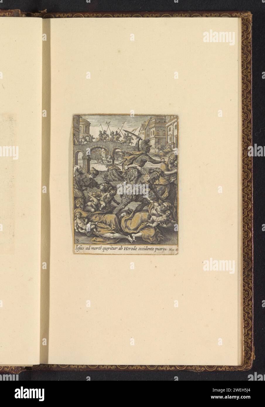 Children's murder, Adriaen Collaert, After Maerten de Vos, c. 1580 - c. 1590 print Children's ...