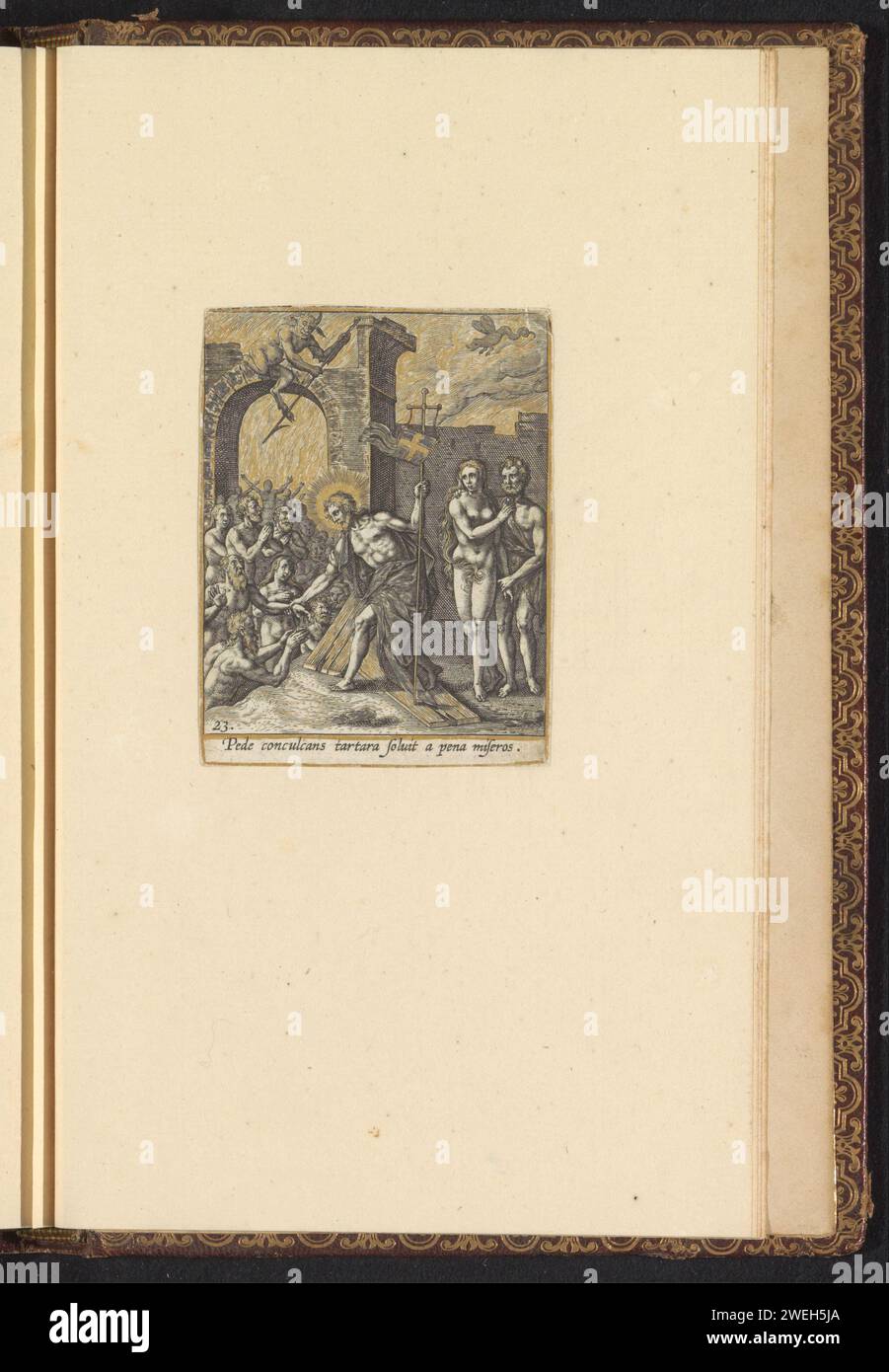 Christ in the limbo, Adriaen Collart, c. 1580 - c. 1590 print Christ descends in the underworld ...