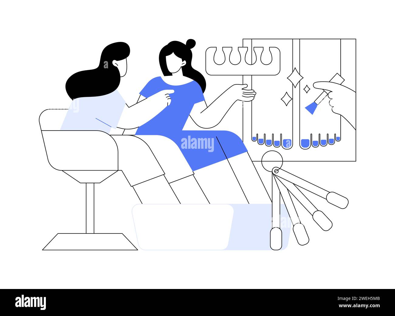 Pedicure salon isolated cartoon vector illustrations Stock Vector Image ...