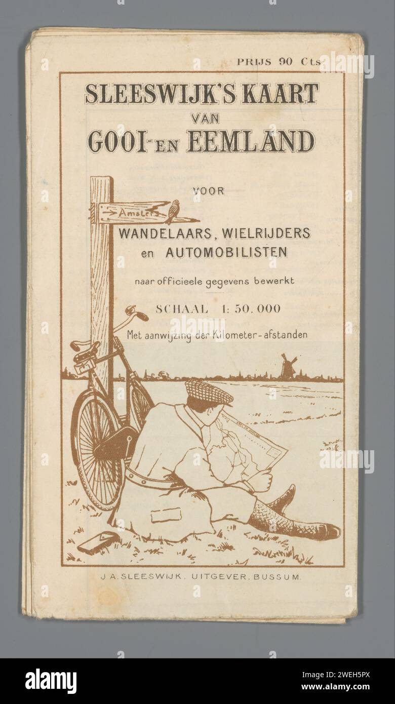 Map of the Gooi and Eemland, J. Smulders & Co, c. 1930 print paper maps ...