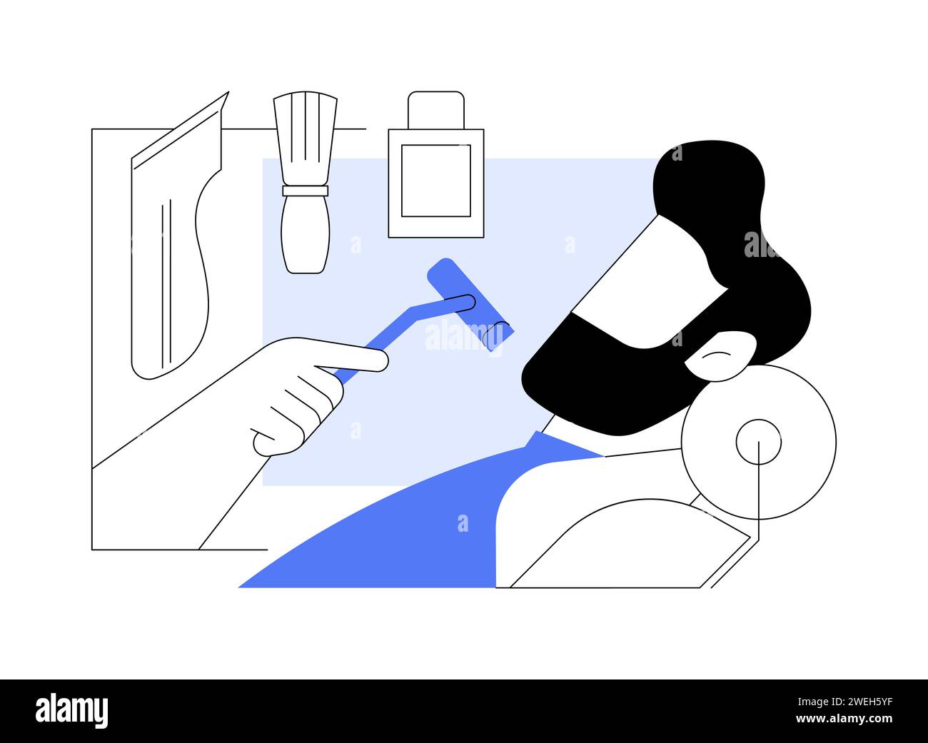 Cartoon man shaving beard razor hi-res stock photography and images - Alamy