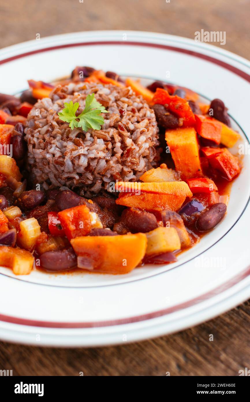 Sweet Potato Gumbo with Red Rice Stock Photo - Alamy