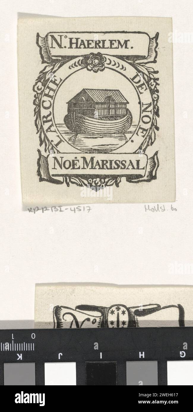 Trade label from Noé Marissal, with the Ark of Noah, Isaac Vincentsz ...
