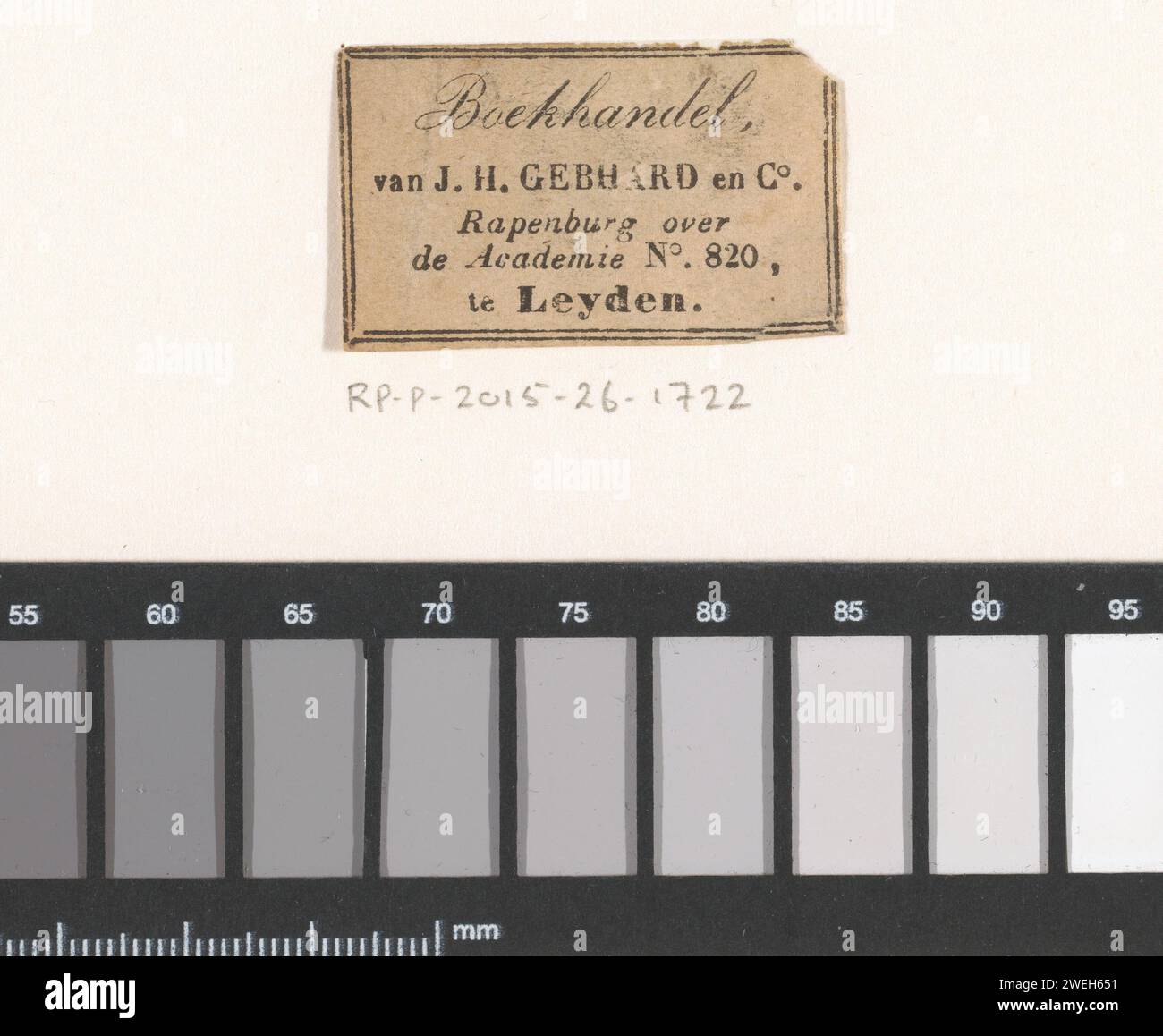 Bookstores label from bookstore J.H. Gebran and Co. in Leiden ...