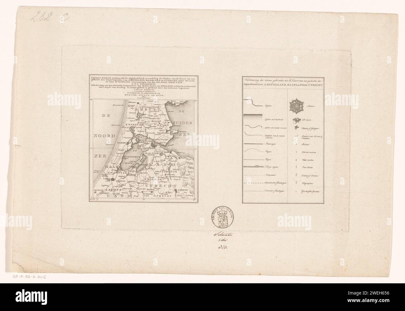 Map of the Departments Amstelland, Maasland and Utrecht, Cornelis van ...
