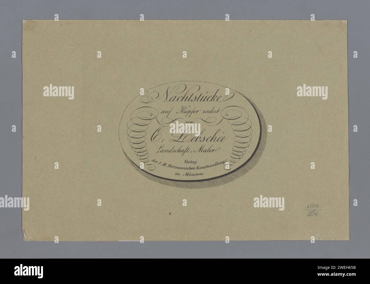 Cover for a series of five prints with landscapes at night, 1827 - 1828 ...