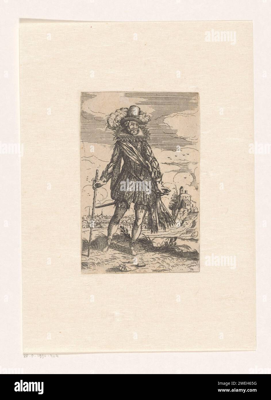 Spanish nobleman in a landscape, Andreas Bretschneider, c. 1588 - c ...