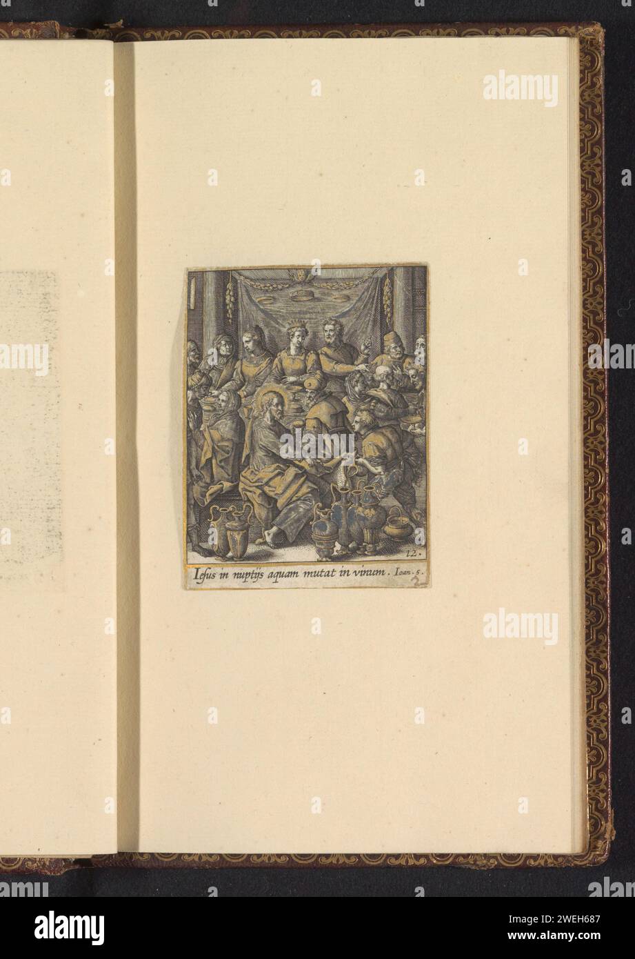 Wedding in Kana, Adriaen Collaert, After Maerten de Vos, c. 1580 - c. 1590 print Wedding in Kana ...